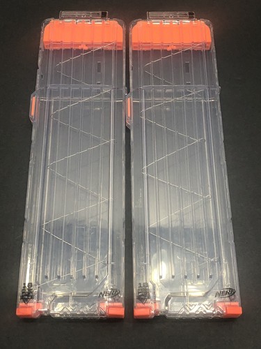 Lot 2 Nerf 18 Round Clear Magazines - Elite N-Strike 2011 Hasboro Clip ...