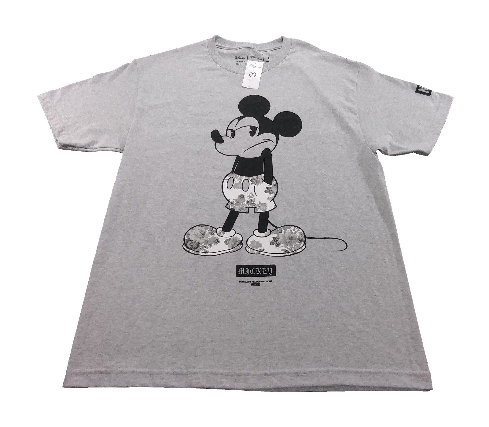 NEFF Mickey Mouse T-Shirt sz L Large Grey | eBay