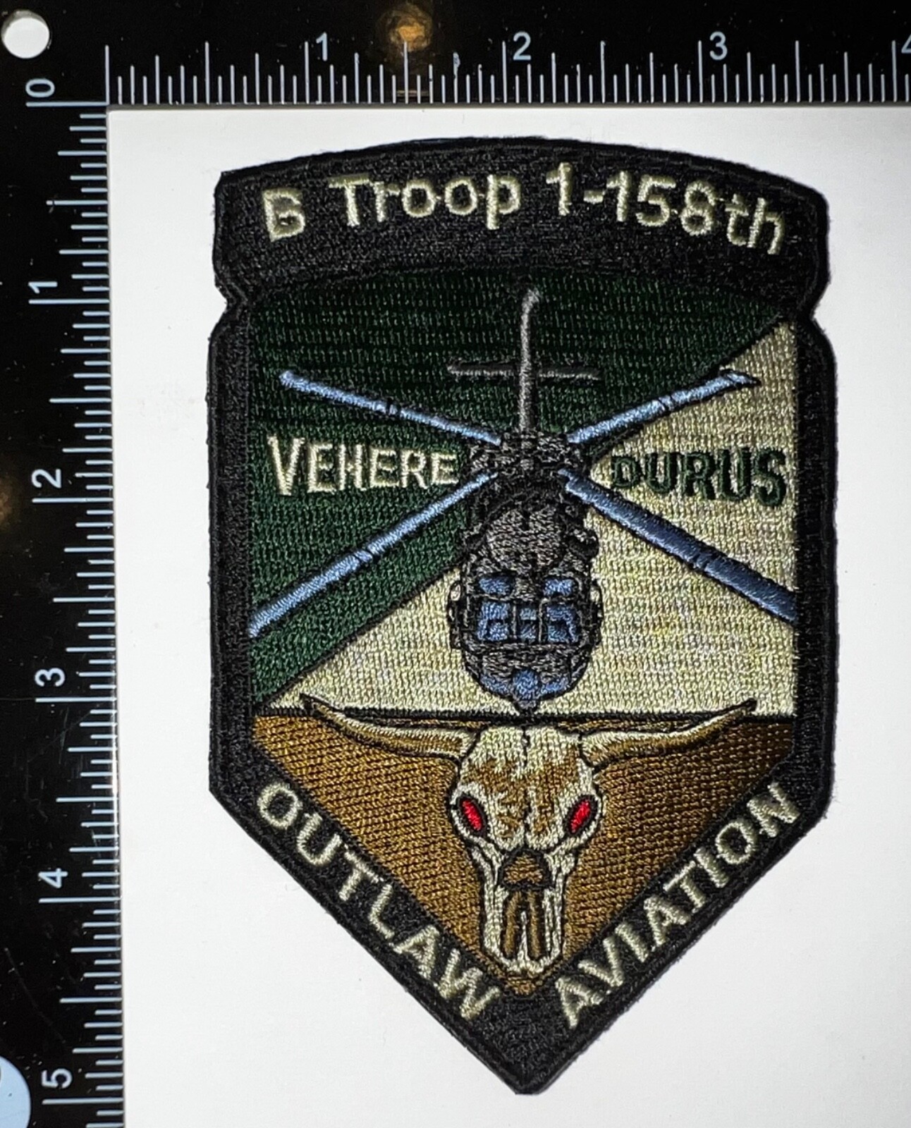 US Army OEF OIF B Troop 1-158th Outlaw Aviation HOOK & LOOP Patch | eBay