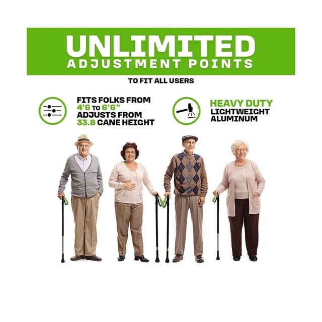 Vertical Dynamo Prime Stick 3-in-1 Lightweight Walking Cane - Black for ...