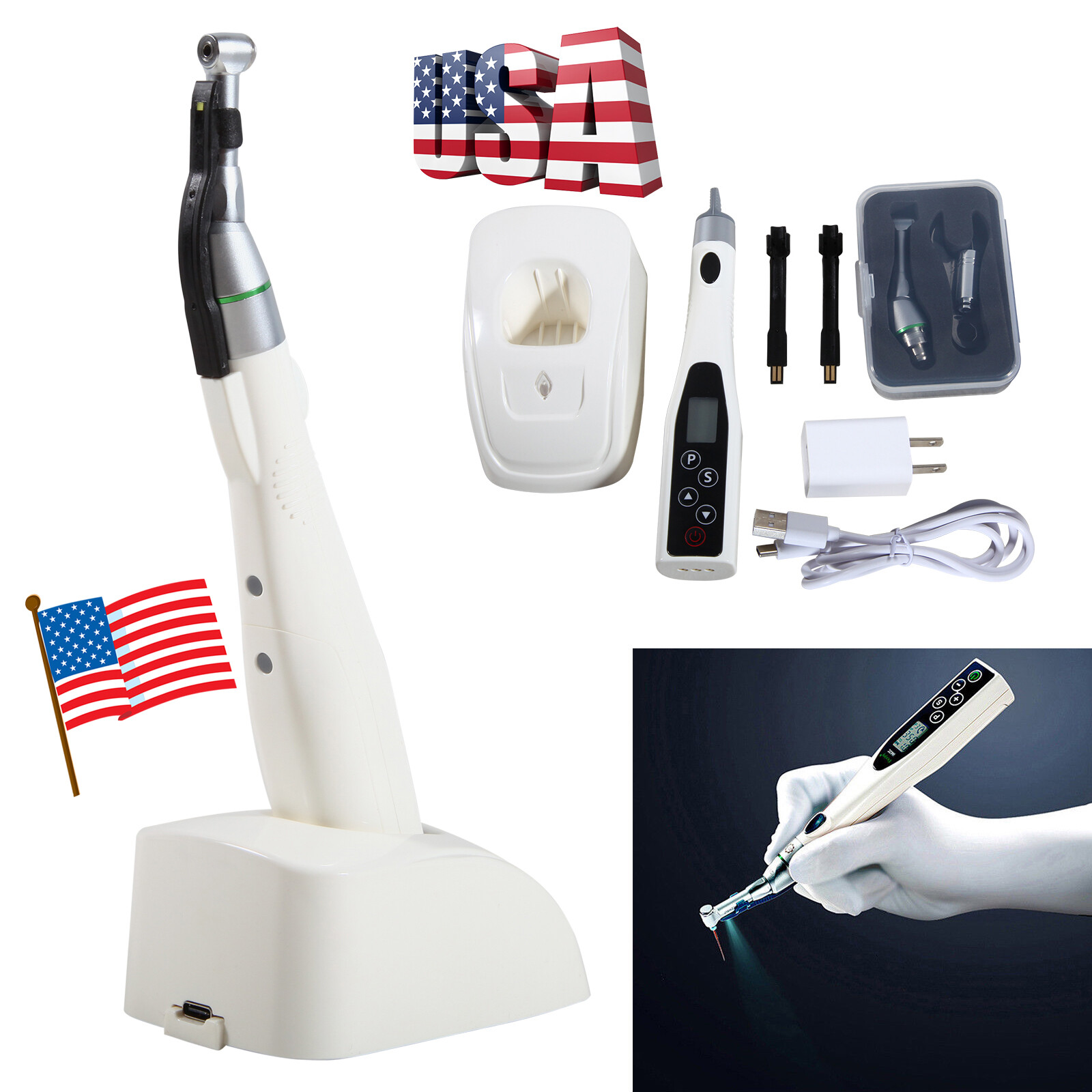 Wireless LED Dental Endodontic Endo Motor Root Canal 16:1 Mini Head ...