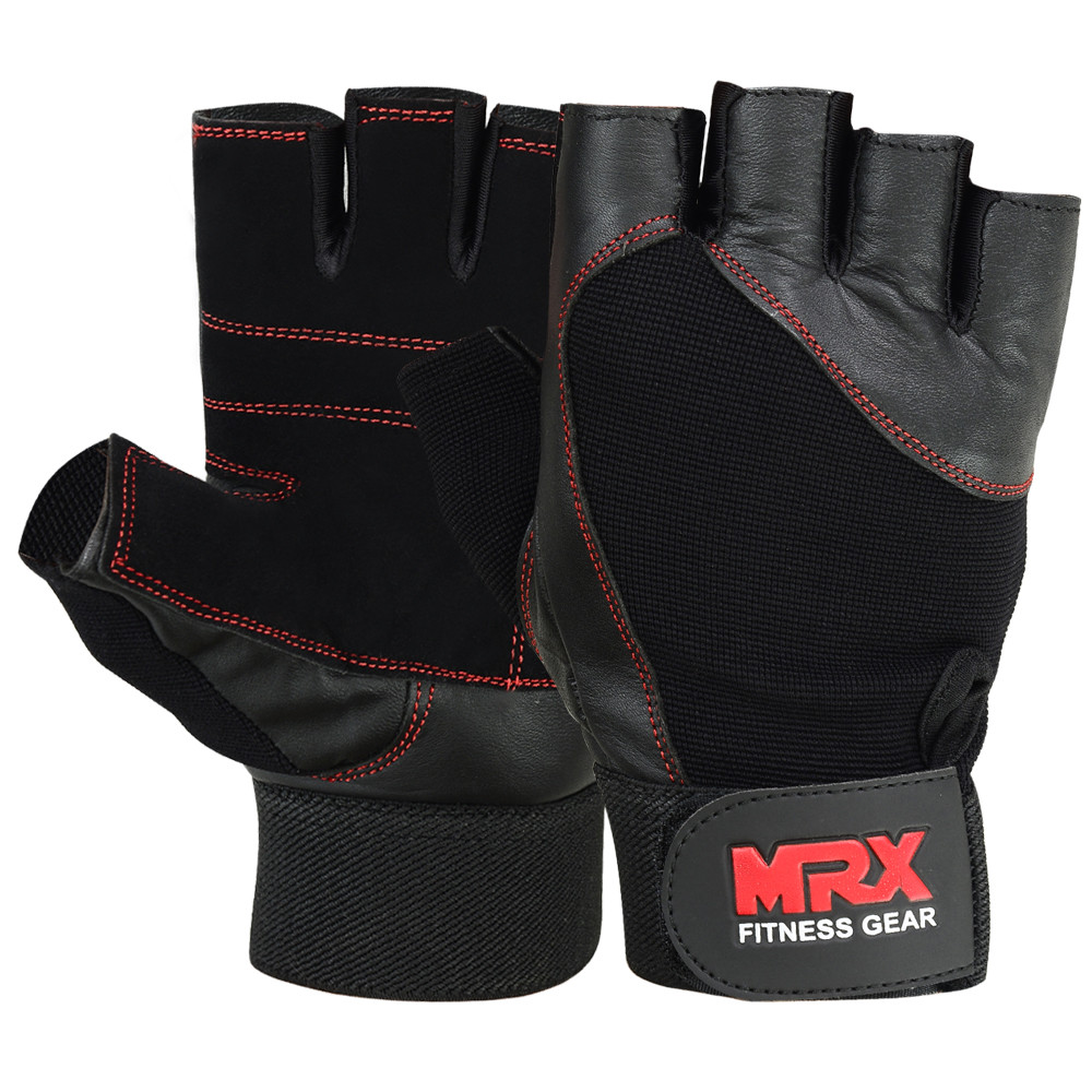 MRX Weight Lifting Gloves Gym Training Workout Bodybuilding Leather ...