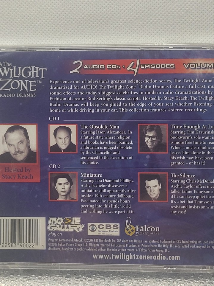 The Twilight Zone Radio Dramas Volumes 1 & 2 4 CDs CBS Stacy Keach ,Vol ...
