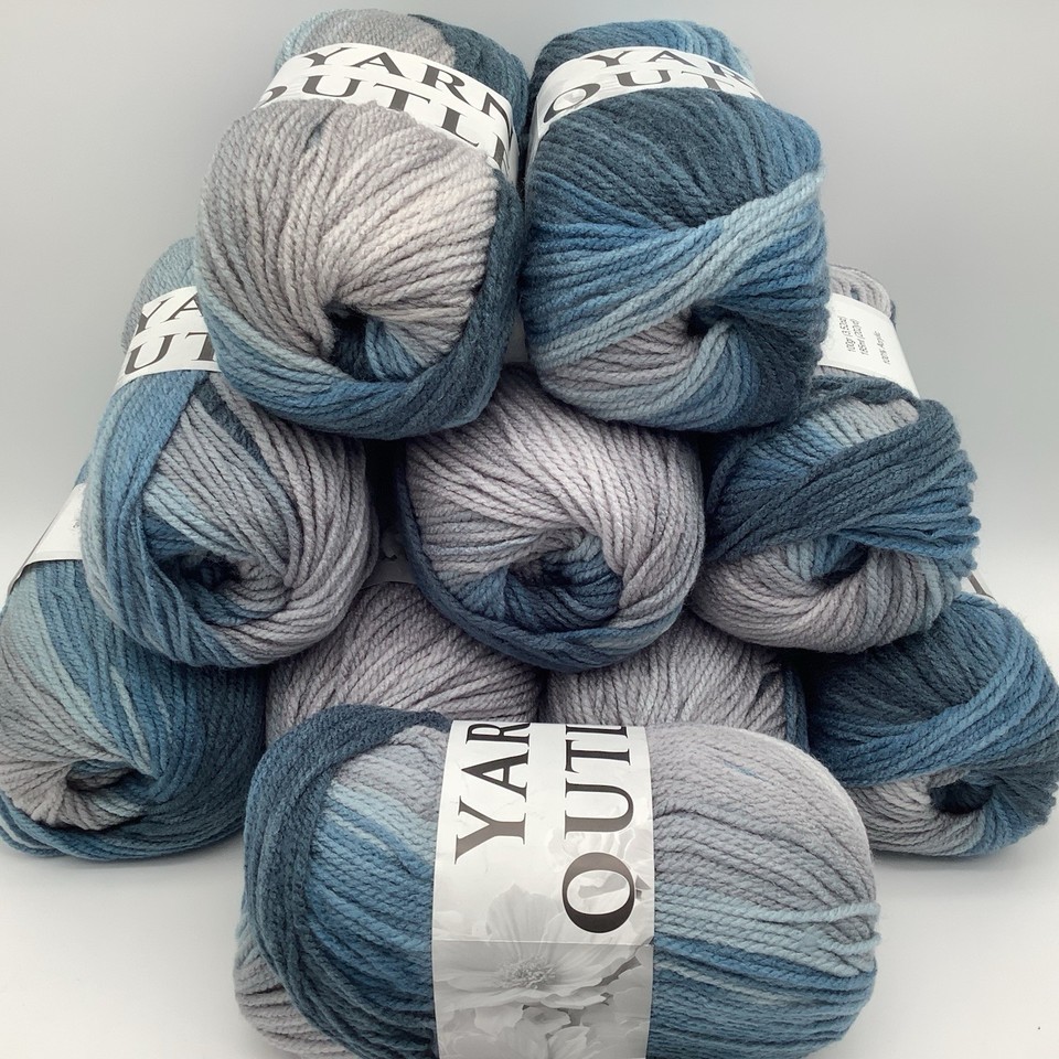 Yarn Outlet Variegated Aran Knitting Crochet Yarn 10X100g Balls A13 ...