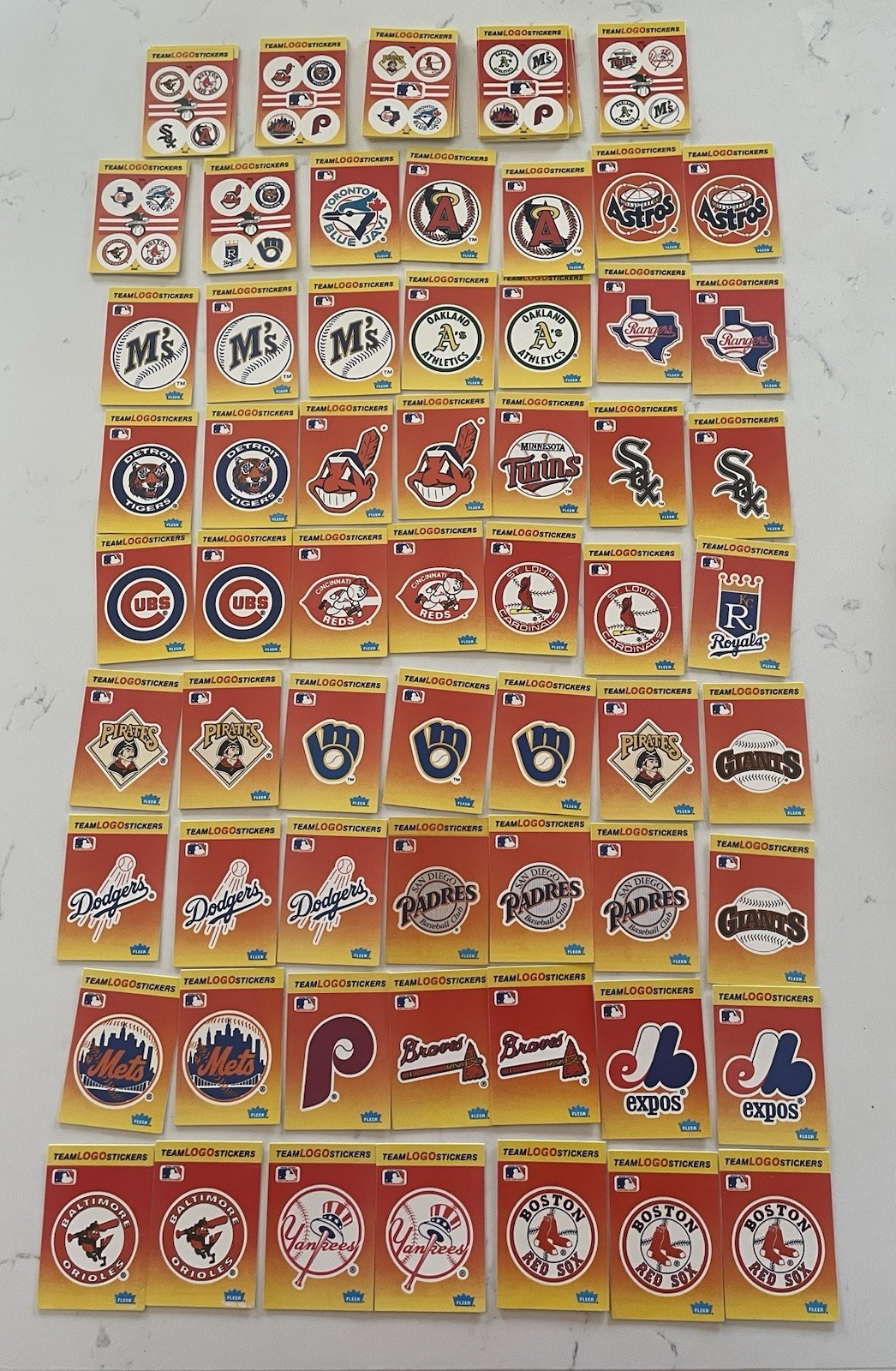 1991 Fleer - Team Logo Stickers - Lot of 83 Cards - MLB | eBay