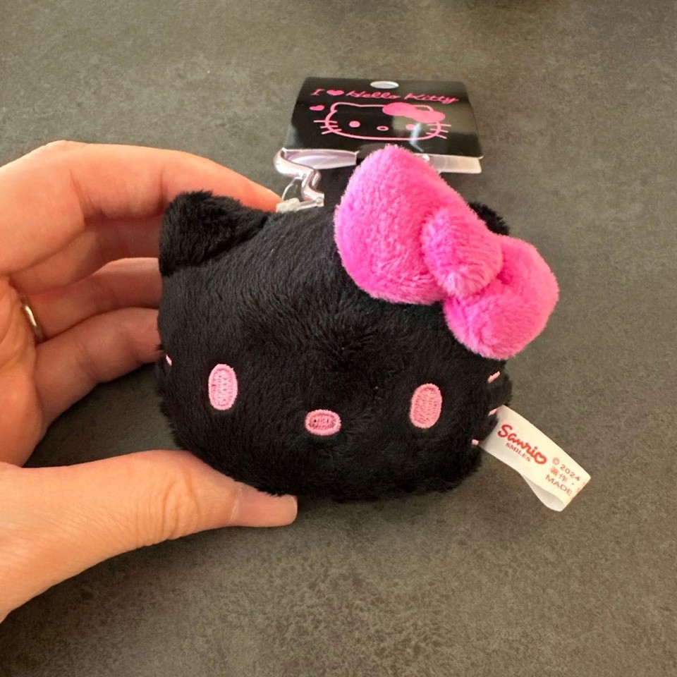 I Love Hello Kitty Face Mascot Holder Black Pink Sanrio Hello Kitty | eBay