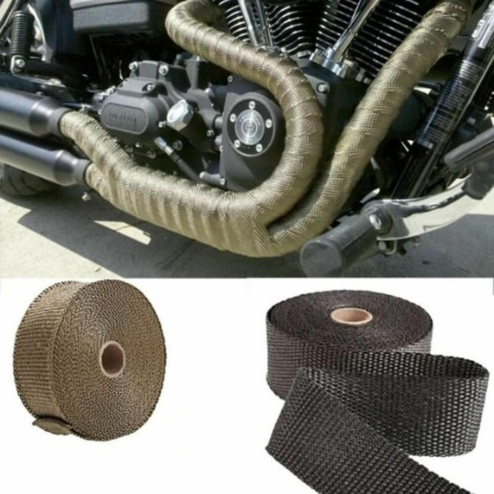 1 Rolls 50FT Titanium Lava Header Manifold Exhaust Heat Wrap Tape | eBay