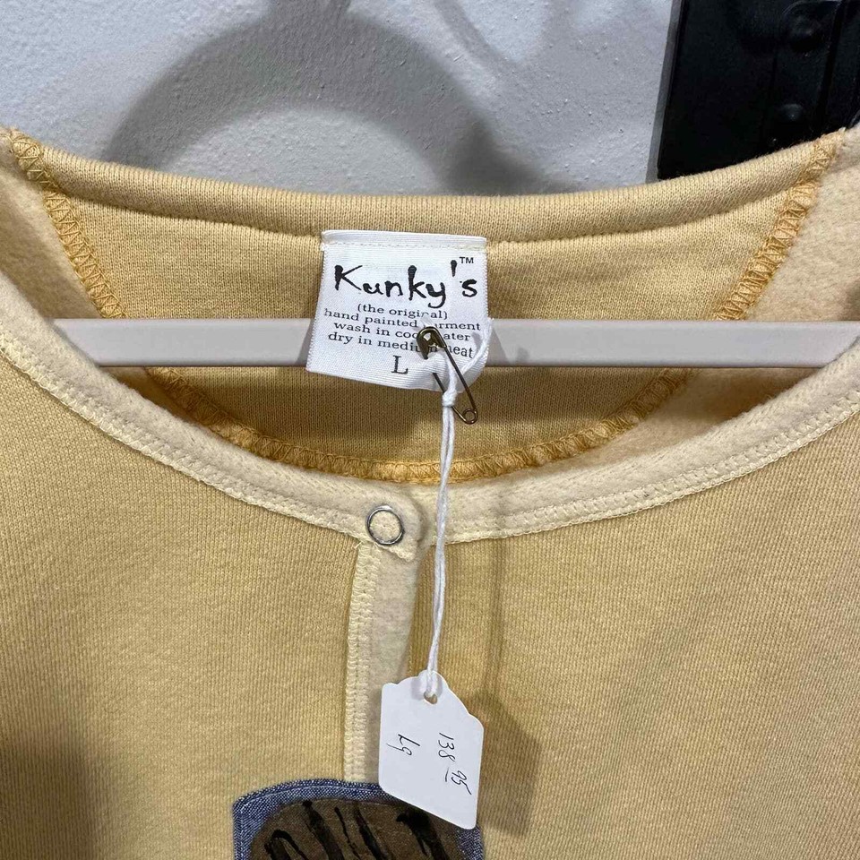 Kunky’s Hand Painted Sweatshirt Cardigan NWT - sz L | eBay