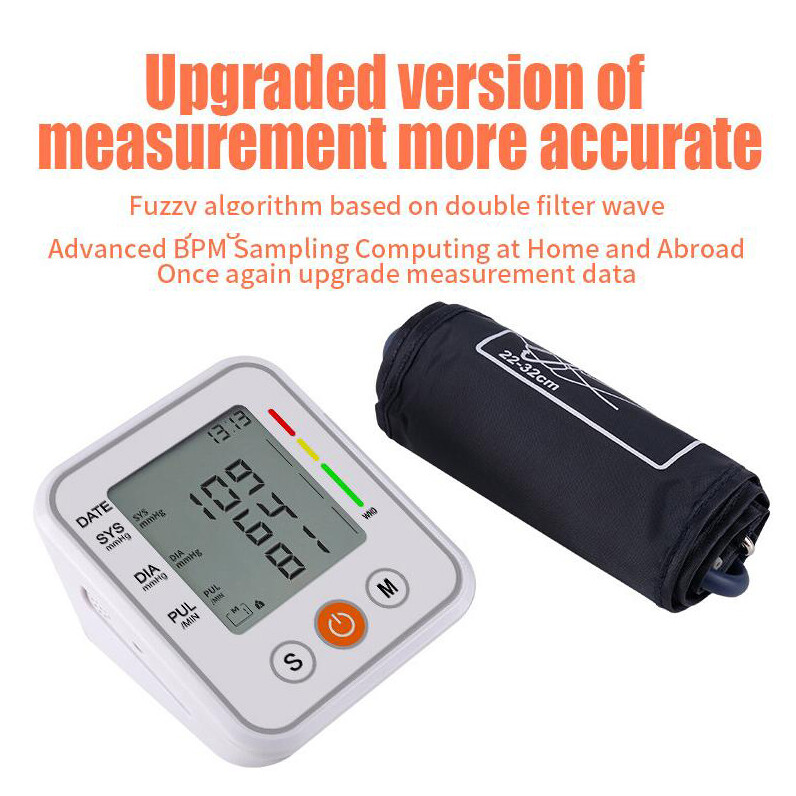 Digital Blood Pressure Monitor Upper Arm Heart Rate Machine BP Large ...
