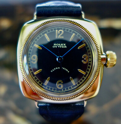 A STUNNING GENTS VINTAGE 1930s ROLEX "CUSHION" OYSTER ULTRA PRIMA IN 9K ...