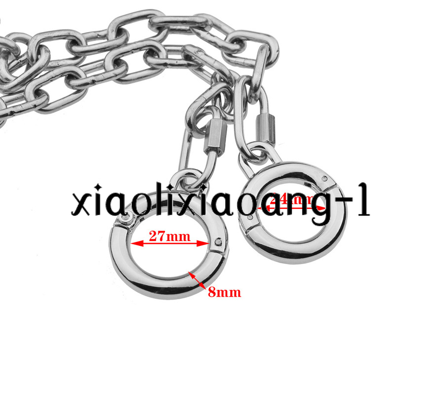 Stainless Steel Adjustable Thumb Toe Cuffs Locking Long Chain Restraint ...