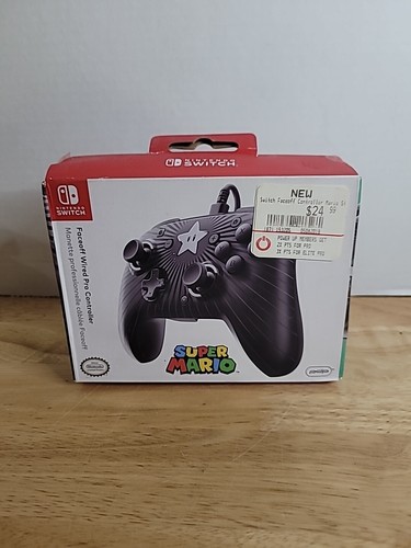 PDP Nintendo Switch Faceoff Wired Pro Controller - Super Mario Star ...