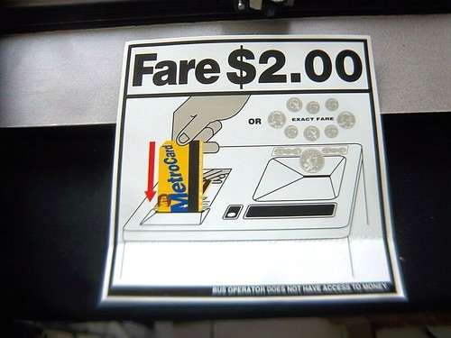 NOS LARGE NY TRANSIT TOKEN BOOTH NYC BUS SIGN FARE BOX $2.00 VINYL ...