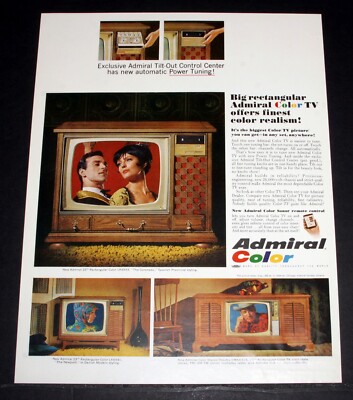 1967 OLD MAGAZINE PRINT AD, ADMIRAL 23" COLOR TELEVISION SETS & STEREO ...