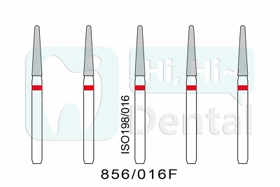 Dental Diamond Burs FG Round End Taper 856/016F Fine Grit High Speed 10 ...