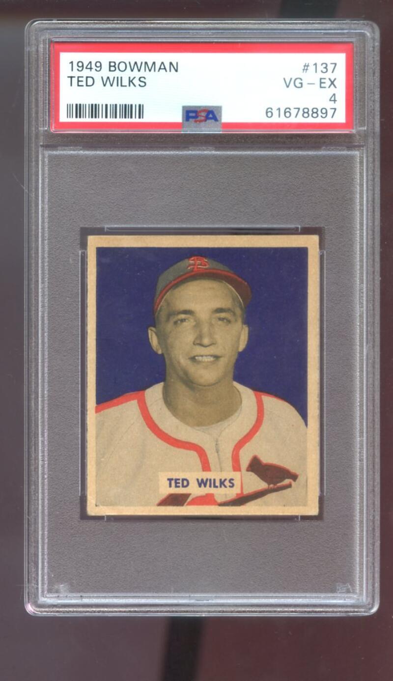 1949 Bowman #137 Ted Wilks PSA 4 Graded Baseball Card MLB St. Louis ...