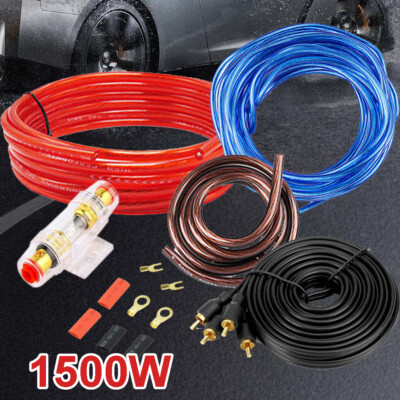 1500W Car Audio Subwoofer AMP RCA Amplifier Wiring Kit 8GA Power Cable ...
