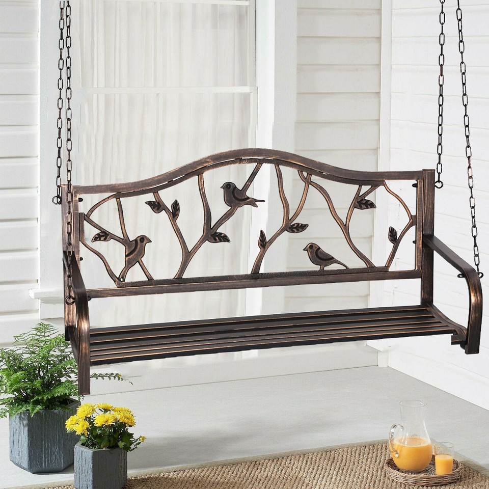 50"Patio Bench Hanging Swing Chair Garden Deck Yard Bench Seat Outdoor ...