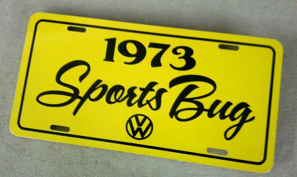 Yellow 1973 Sports Bug Volkswagen license plate car tag 73 VW beetle | eBay