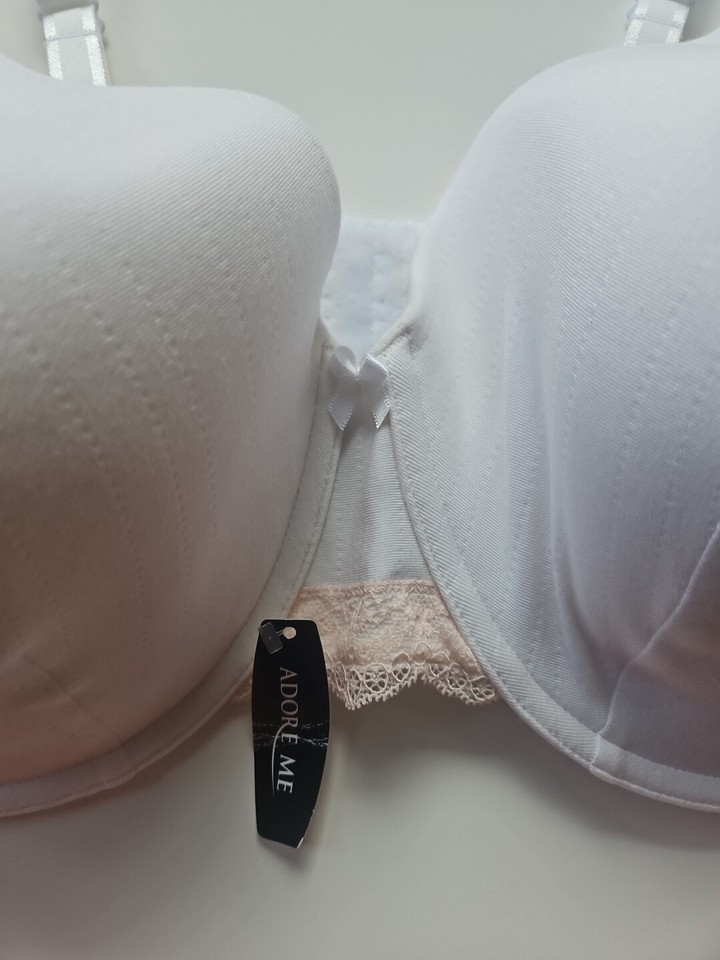 2 Adore Me Underwire Full Bras White Modal Pink Lace Sz 42DDD New With Tags | eBay