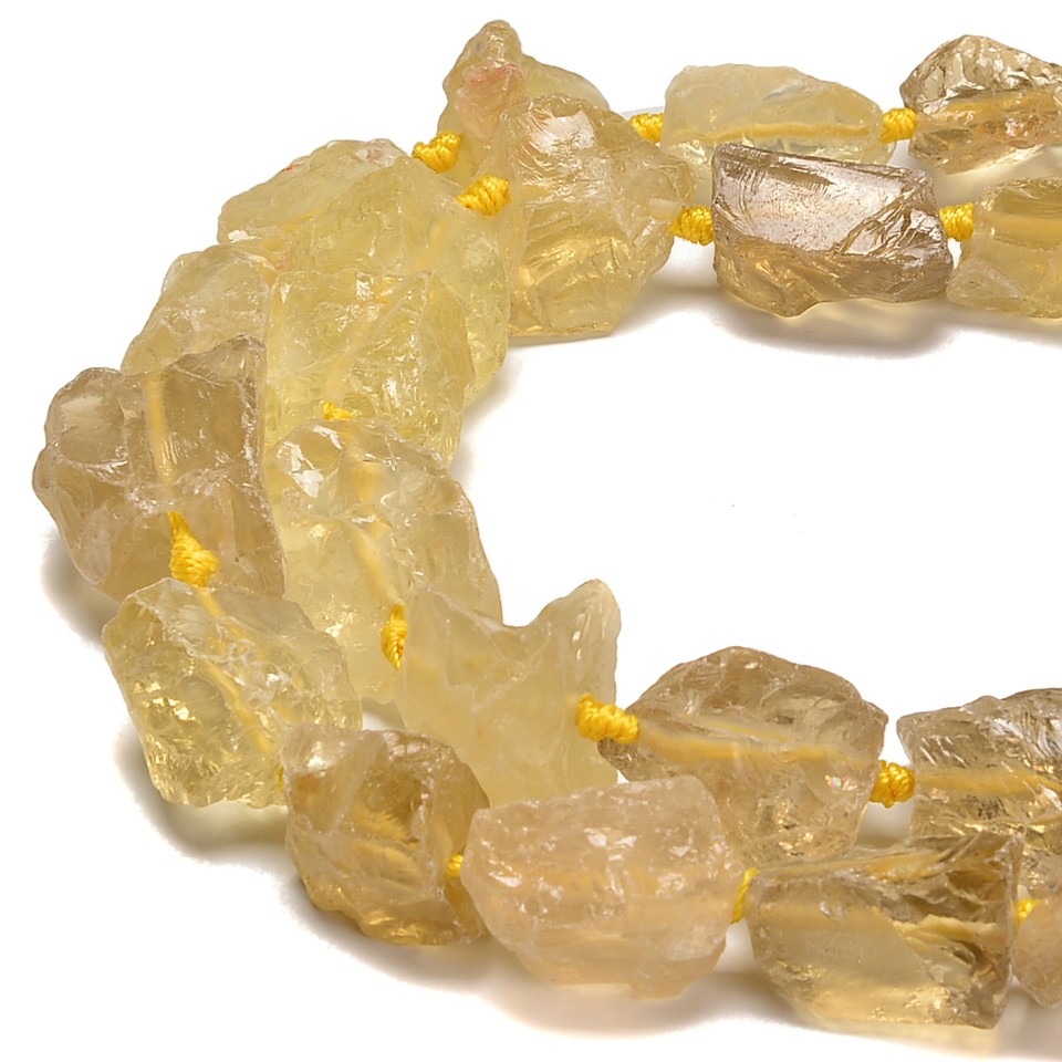 Lemon Quartz Rough Nugget Chunks Beads SIze 20-30mm 15.5'' Strand (20 ...