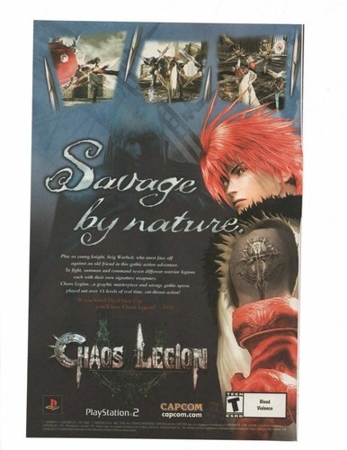 2003 Video Game Print Ad - CHAOS LEGION - PLAYSTATION 2 PS2 CAPCOM ...