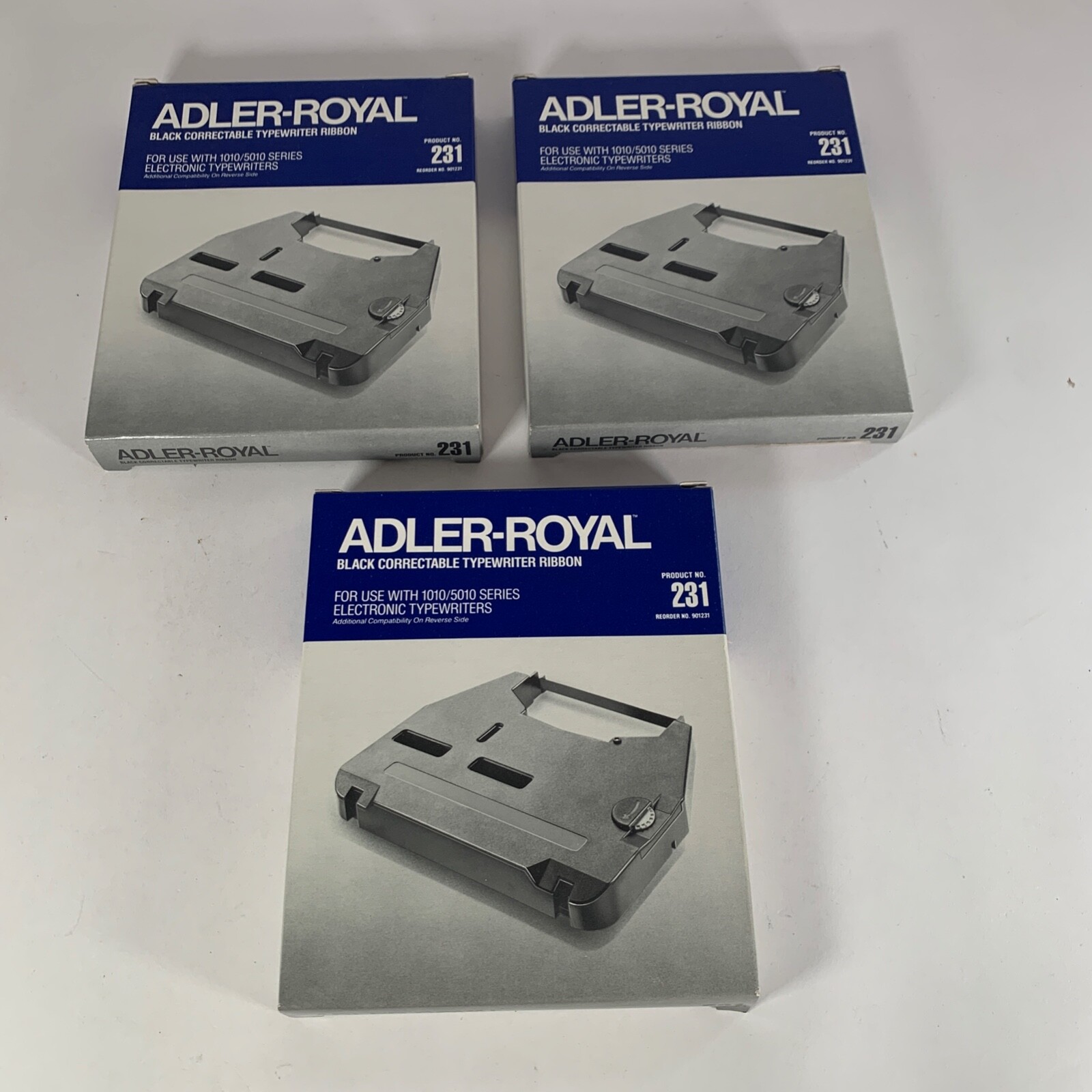 Lot of 3 Adler Royal Black Correctable Typewriter Ribbon Product No ...