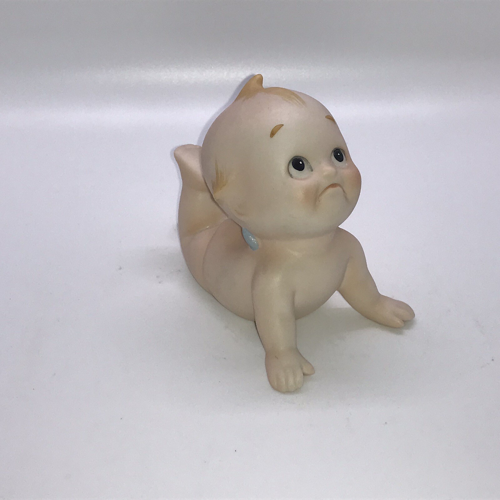 Lefton Porcelain Kewpie Cupie Doll Figure Pouty Face Tummy Time Blue ...