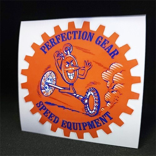 Perfection Gear Speed Eqpt. Vintage Style DECAL, Vinyl STICKER, racing ...