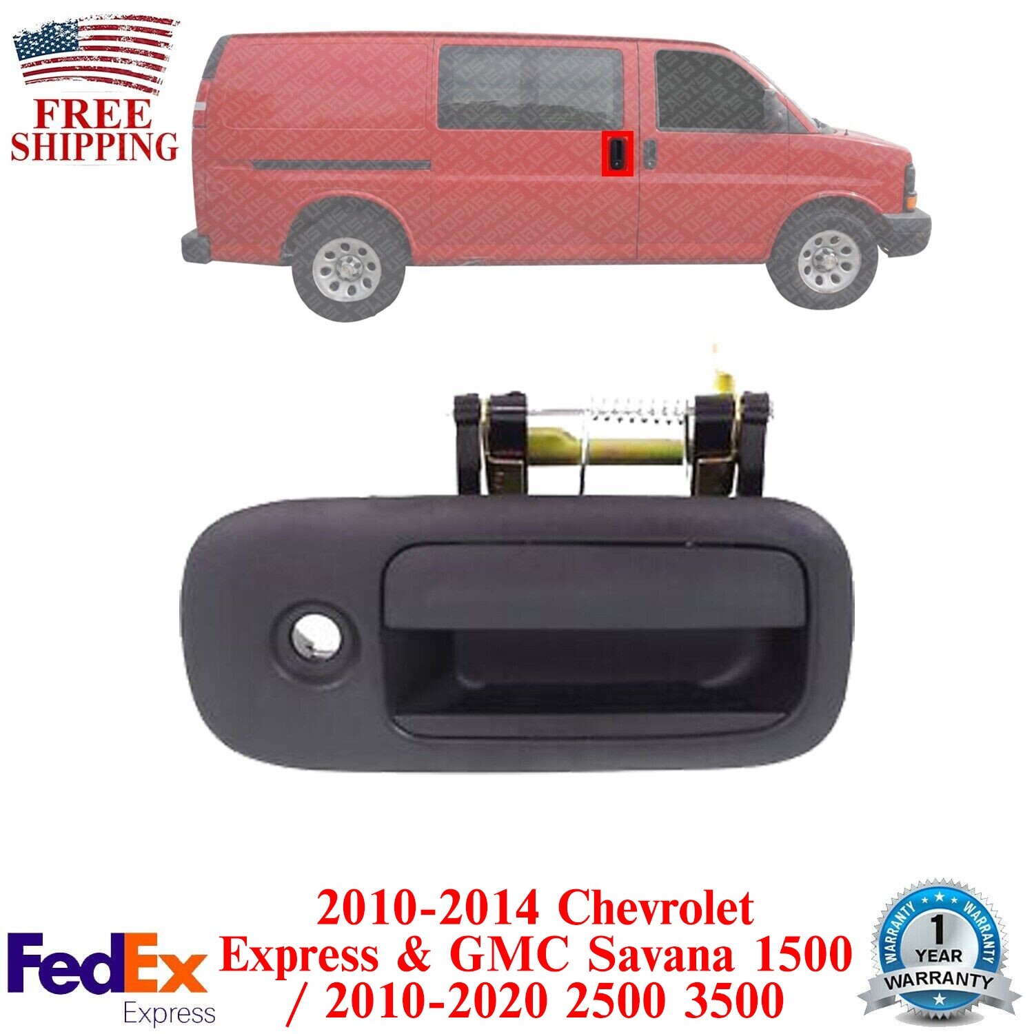 Rear Exterior Sliding Door Handle Textured RH For 2010-2020 Express ...