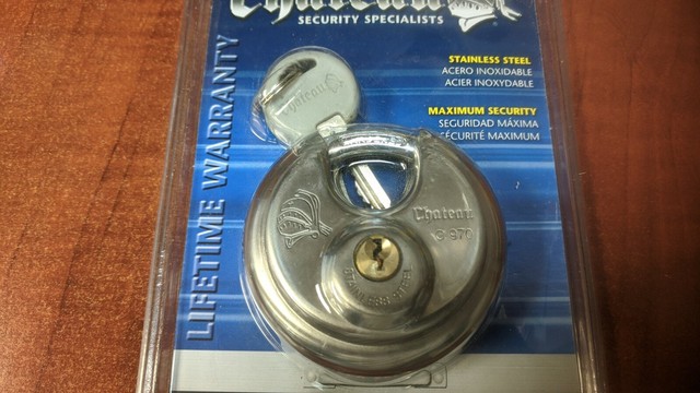 Chateau C-970 Heavy Duty Padlock Stainless Steel Round Disc Lock W/ 3 ...