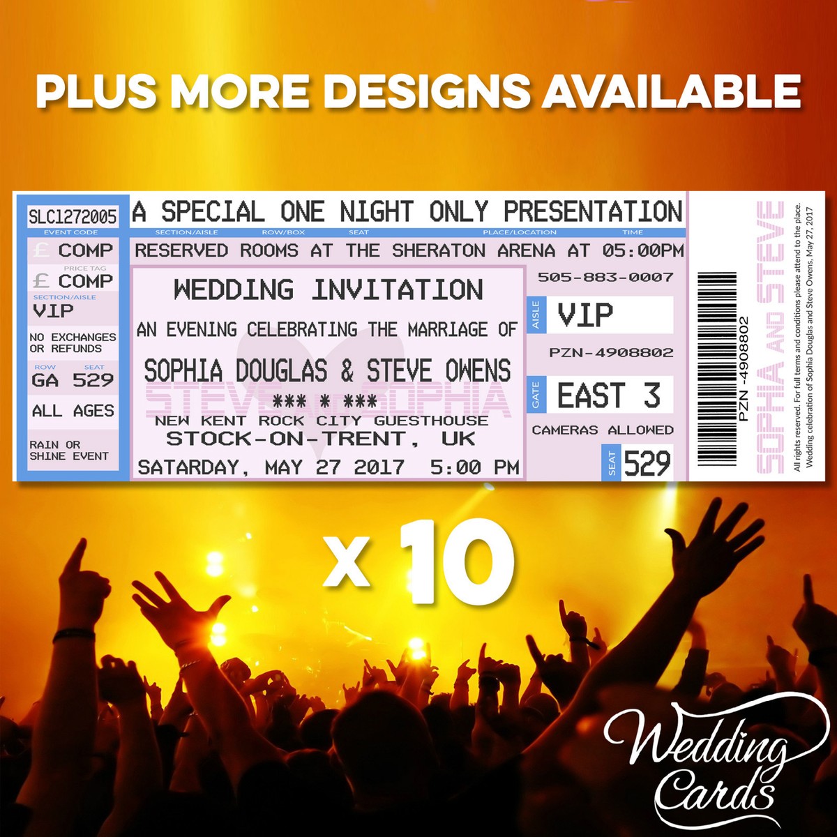 Concert Ticket Birthday Party Invite