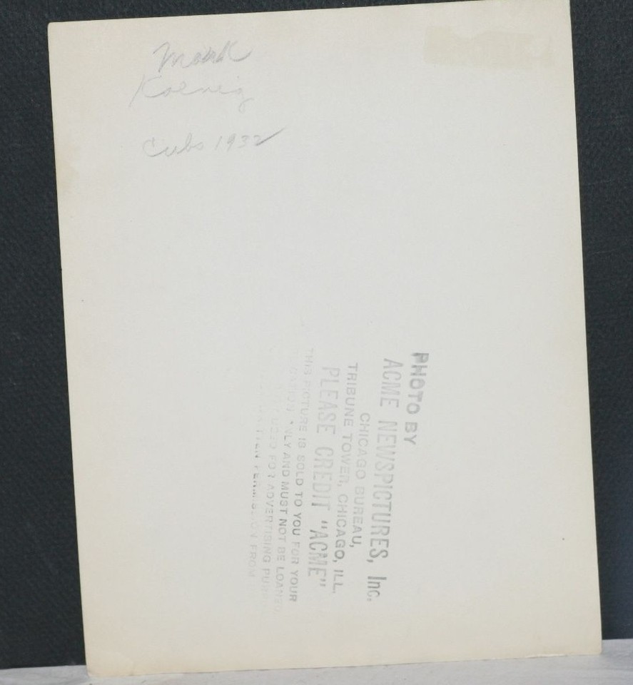 1932 Mark Koenig, Chicago Cubs, Original Wire Photo, 7" x 9" | eBay