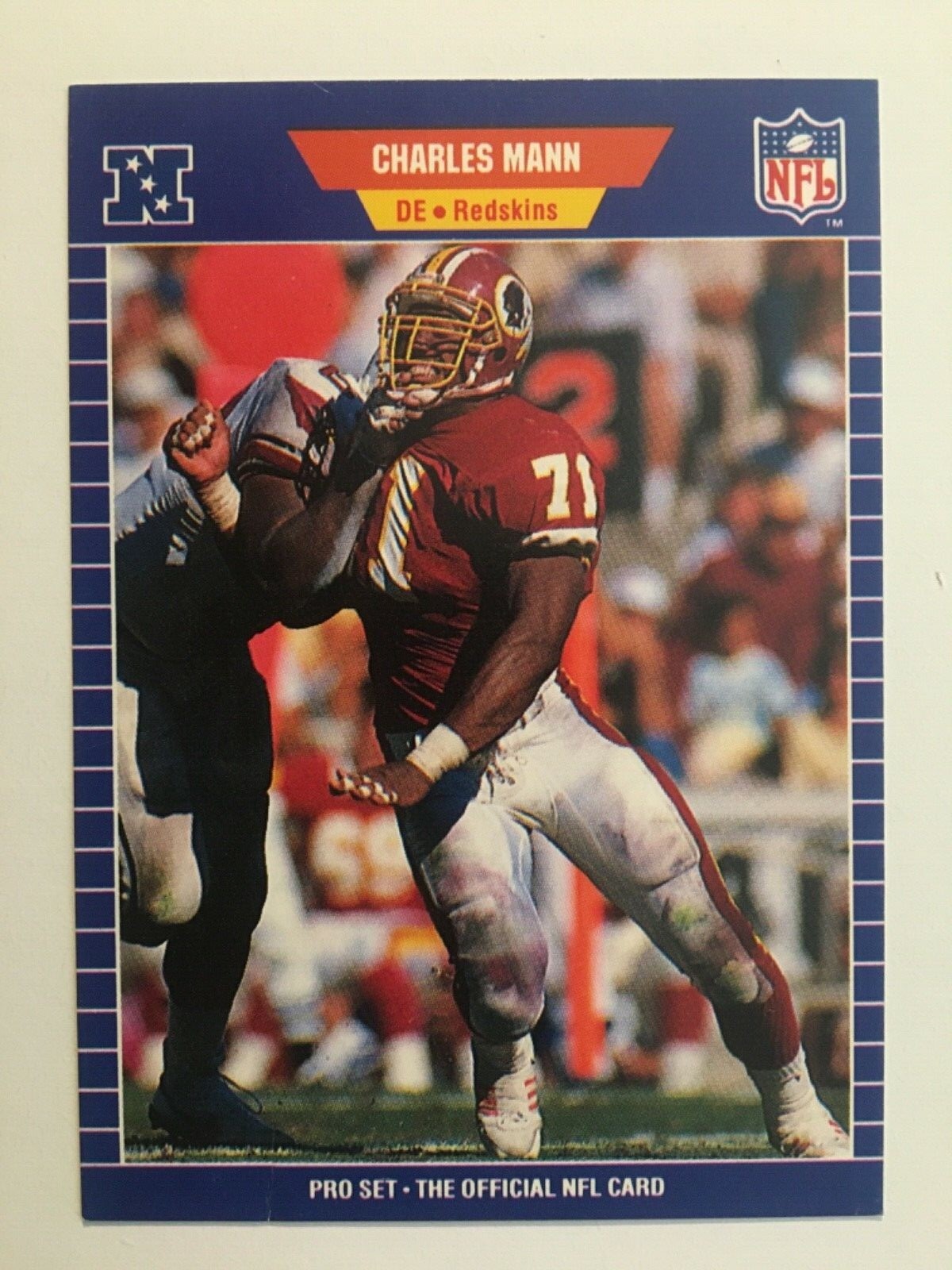 1989 Pro Set Football Redskins Charles Mann Card #429 | eBay