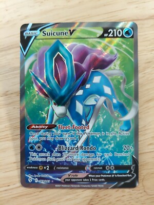 Suicune V 173/203 Evolving Skies NM Full Art Ultra Rare Pokemon Card | eBay
