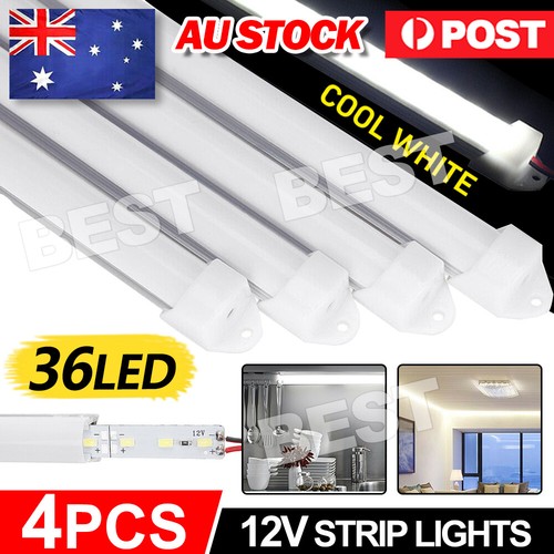 4X LED Strip Lights 12V Caravan Boat White Car Interior Lamp Lights Bar ...