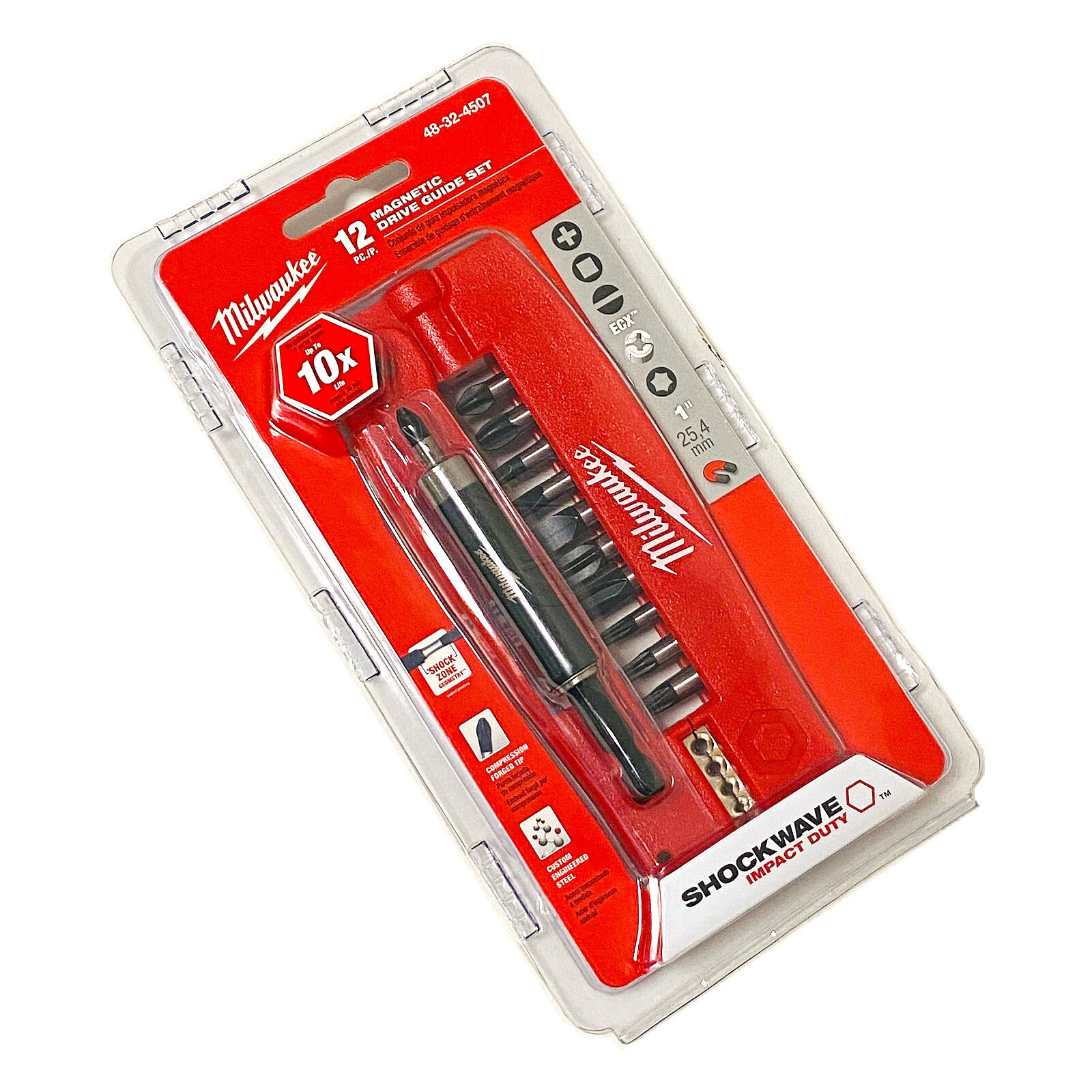 Milwaukee 12pc Shockwave Magnetic Impact Drive Guide Wire Stripper Set ...