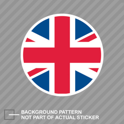 Round Union Jack Sticker Decal Vinyl UK british united kingdom england ...