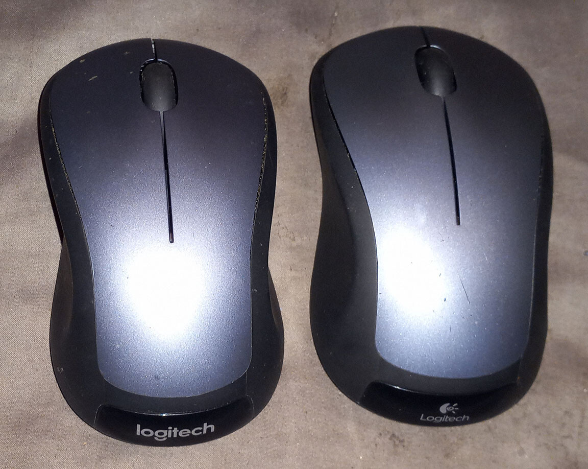 PAIR LOT OF 2 LOGITECH M310 Wireless GRAY Optical MOUSE w/ RECEIVER ...