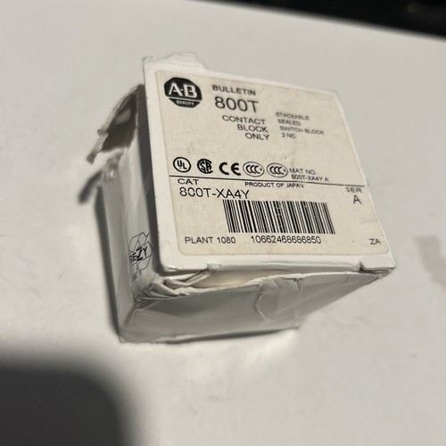 Allen Bradley 800T-XA4Y Contact Block Damaged Box 2 Nc Stackable Sealed ...