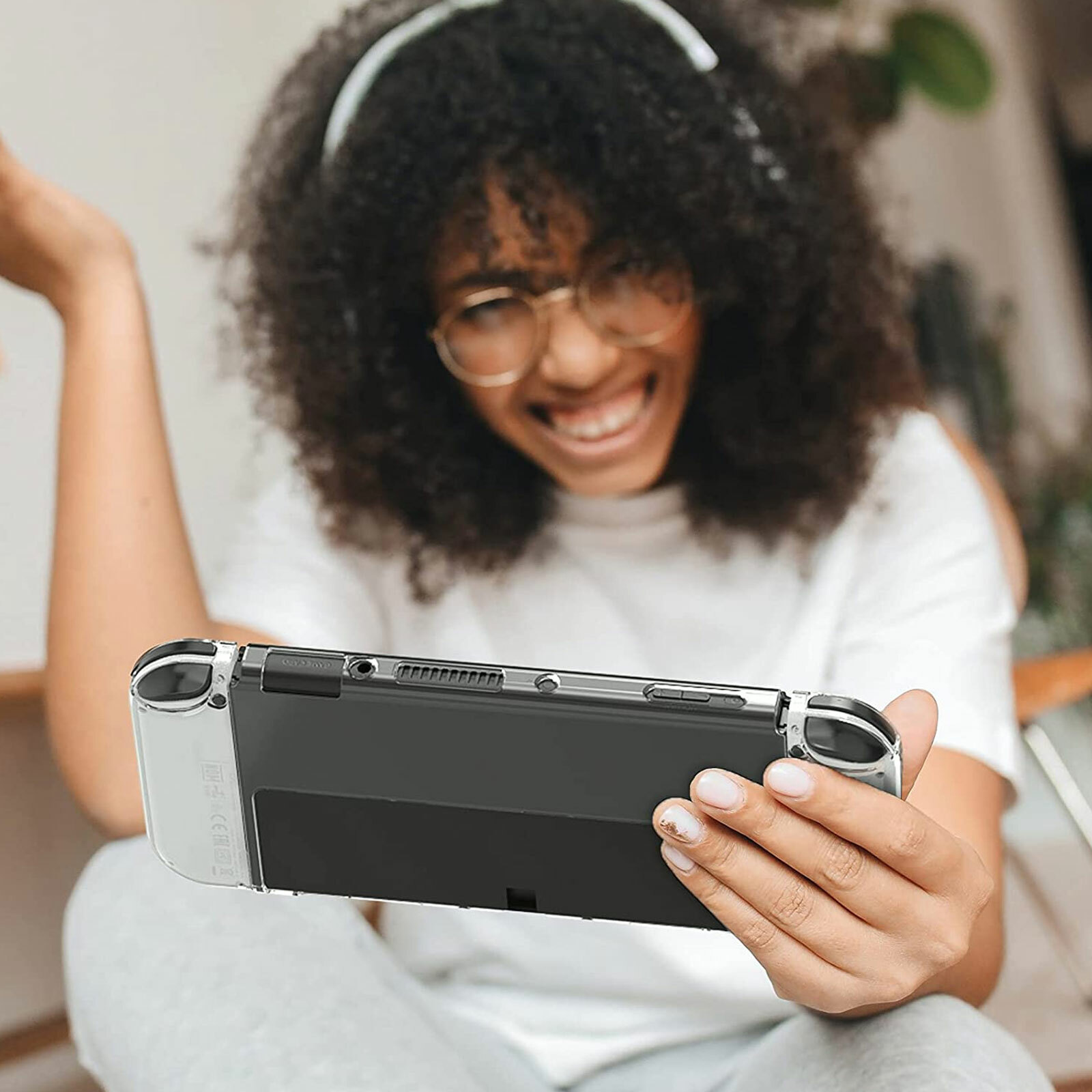 Game Console Case Cover+Tempered Glass+Thumb Grip For Nintendo Switch ...