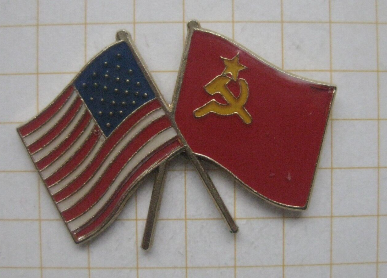 USA / UDSSR FREUNDSCHAFTSFAHNEN ..................... Städte&Länder-Pin ...