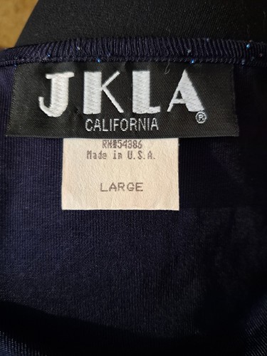 Vintage JKLA Top Women Size L BLUE SPARKLE DRESSY Blouse Acetate ...