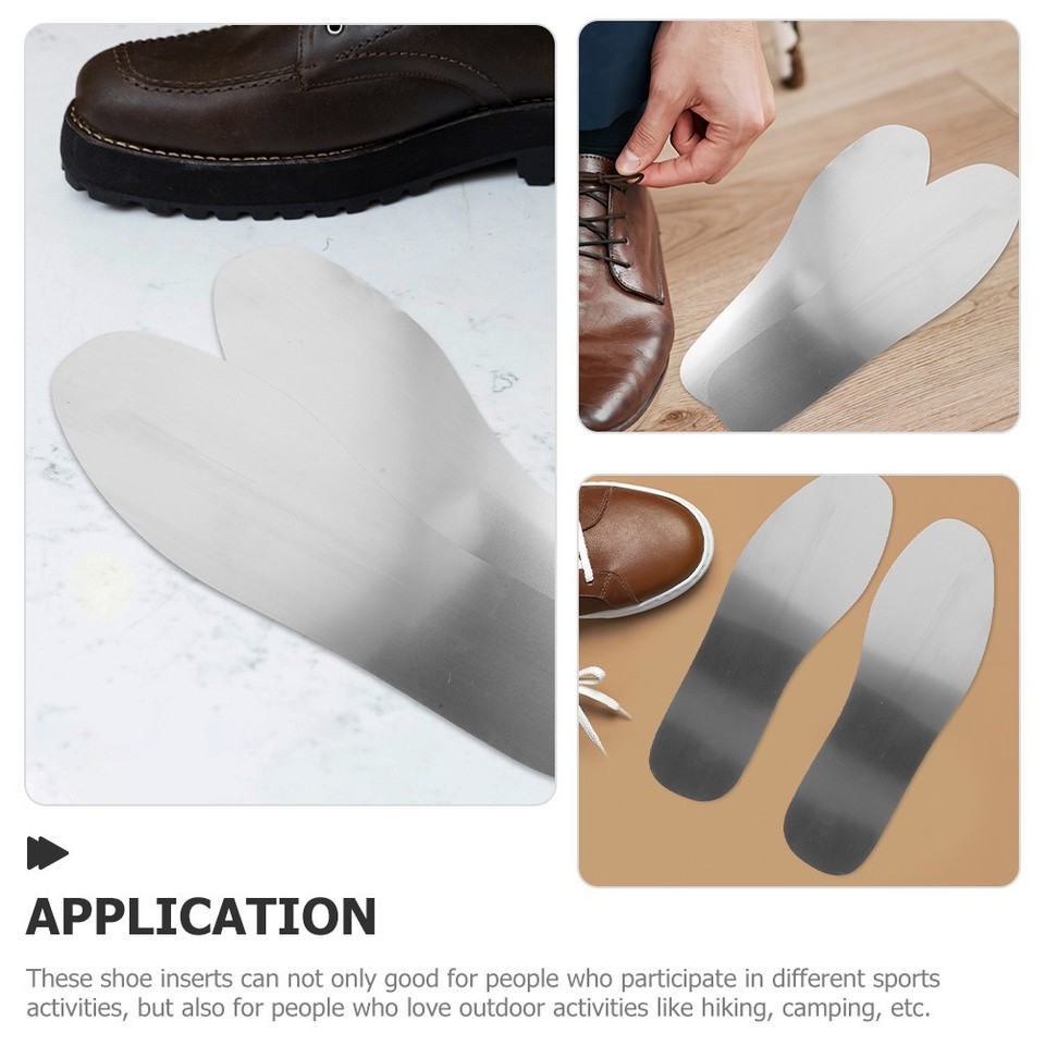 Pair Stainless Steel Shoe Insoles Anti Nail Resistant Inserts for Men ...