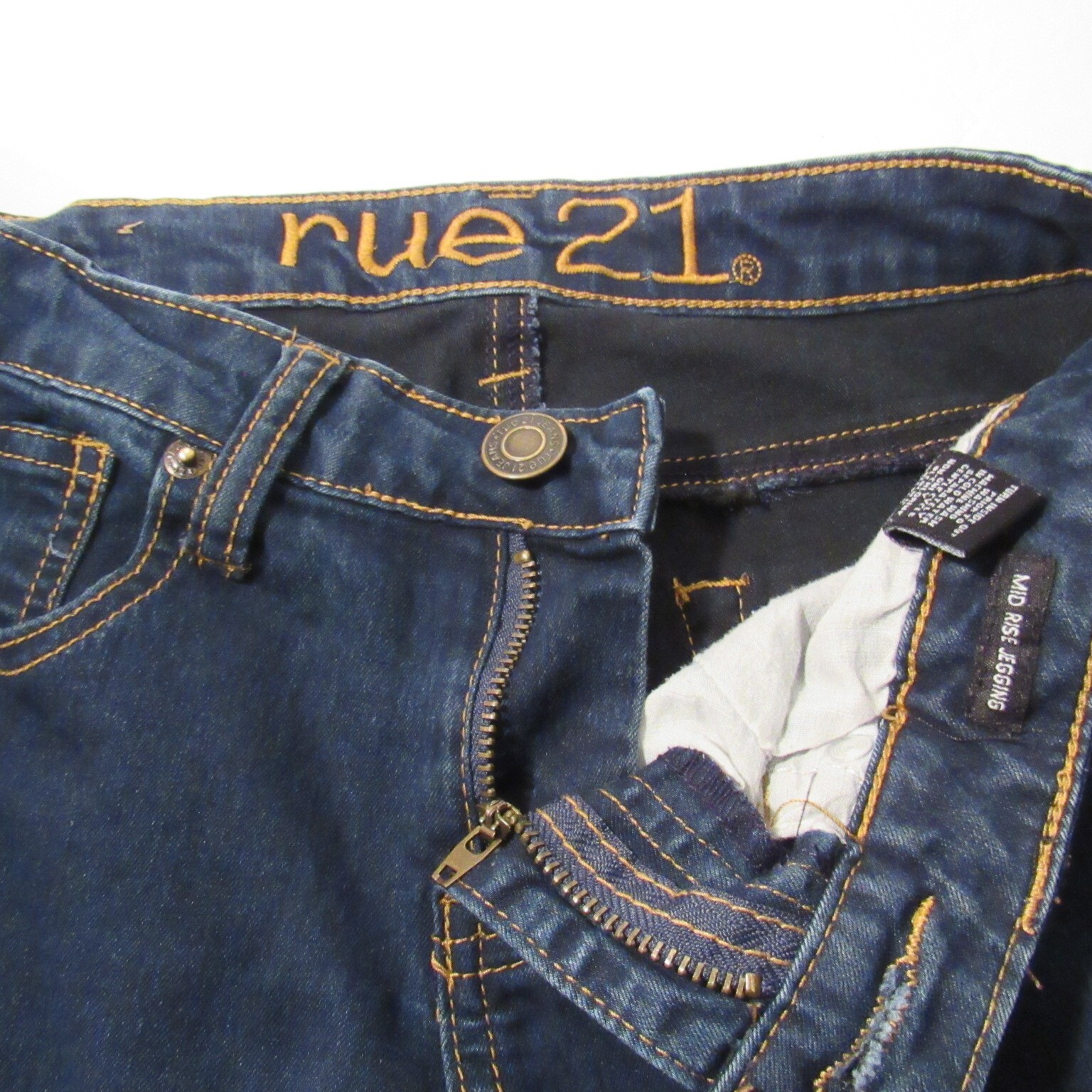 Rue 21 Womens Blue Jeans, Mid Rise Jegging Pants, Size:0 Regular, RN ...