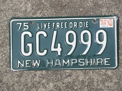 1979 New Hampshire License Plate NH Chevrolet Ford Dodge Chevy GC 4999 ...