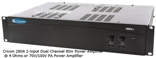 Crown 280A PA Amplifies, Commercial two-zone, paging, background music ...