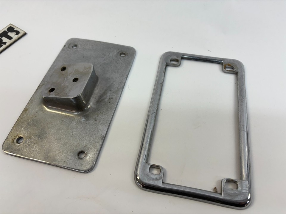 Harley lay down laid-back license plate mount w/ trim ring | eBay
