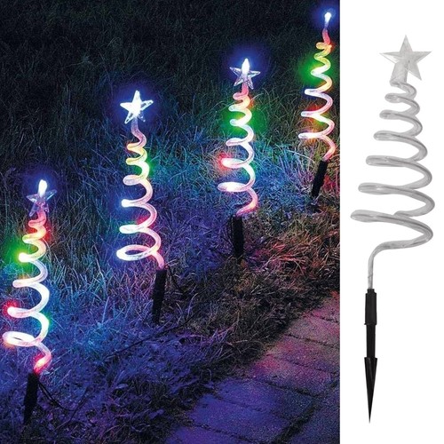 Stockholm Christmas Lights 4pcs 50CM LED Solar Tree Path Outdoor Garden ...