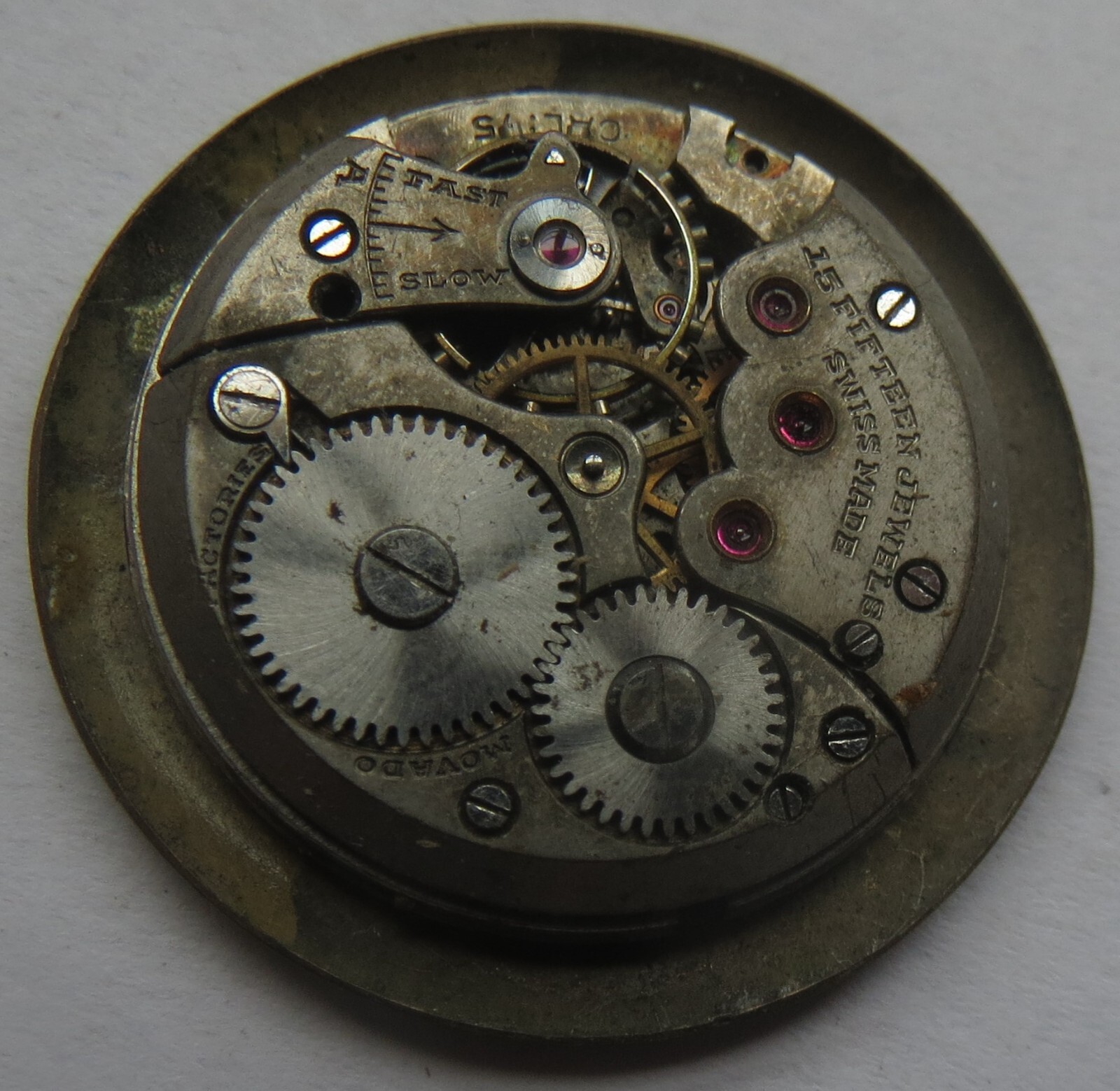 Movado cal. 75 mens wristwatch movement & dial 31,5 mm. in diameter ...